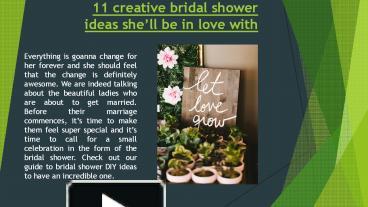 PPT – 11 creative bridal shower ideas she’ll be in love with PowerPoint ...