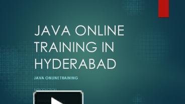 PPT – Java Online Training In Hyderabad PowerPoint presentation | free ...