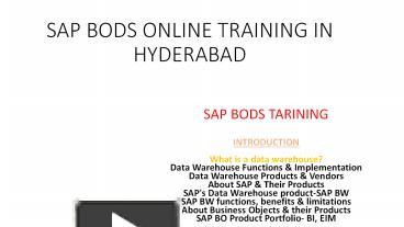 PPT – SAP BODS Online training In Hyderabad PowerPoint presentation ...