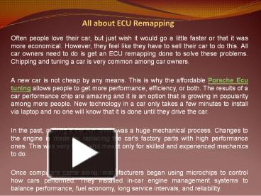 All about ECU Remapping presentation | free to download