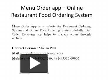 PPT – Menu Order App - Restaurant Online Ordering System PowerPoint ...
