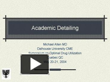 Academic Detailing presentation | free to view