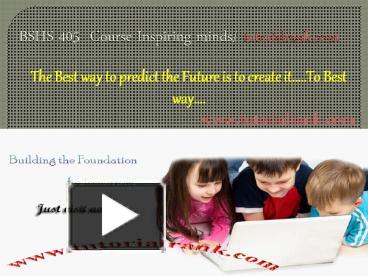 PPT – BSHS 405 Course Inspiring minds / tutorialrank.com PowerPoint ...