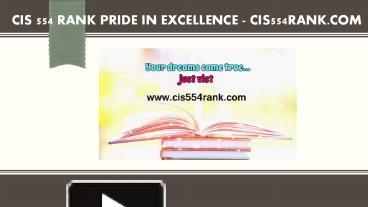 PPT – CIS 554 RANK Pride In Excellence /cis554rank.com PowerPoint ...