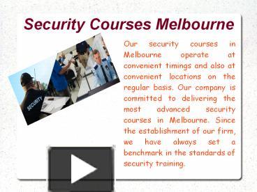 PPT – Security courses melbourne PowerPoint presentation | free to ...