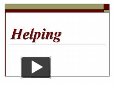 Helping presentation | free to download