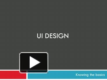 UI Design presentation | free to view