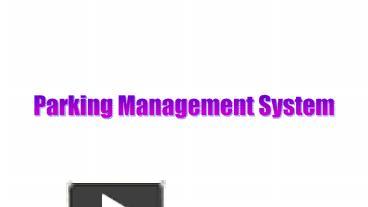 Parking management system presentation | free to download