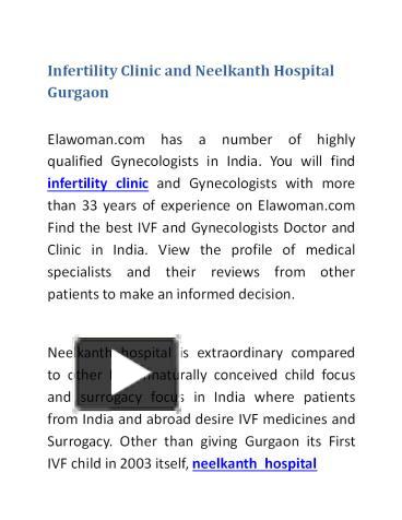 Infertility Clinic and Neelkanth Hospital Gurgaon presentation | free ...