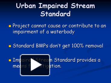 PPT – Urban Impaired Stream Standard PowerPoint presentation | free to ...