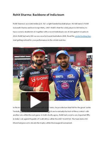 PPT – Rohit Sharma: Backbone of India team PowerPoint presentation ...