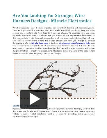 PPT – Are You Looking For Stronger Wire Harness Designs - Miracle ...