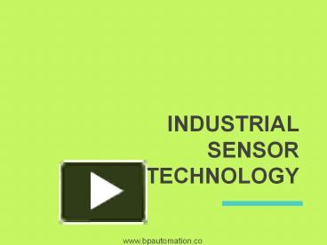 Industrial sensor technology presentation | free to download