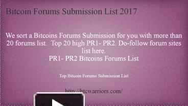 Bitcoin Discussion Forums UK presentation | free to download