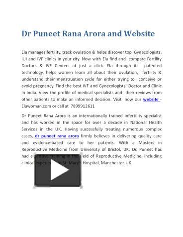PPT – Dr Puneet Rana Arora and Website PowerPoint presentation | free ...