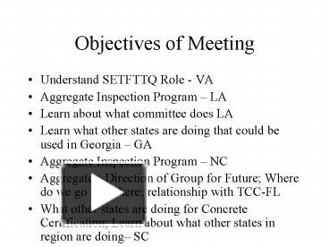 PPT – Objectives of Meeting PowerPoint presentation | free to view - id ...
