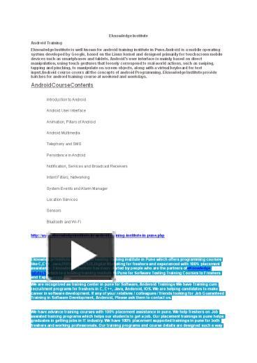 PPT – Best Android Training Institute In Pune PowerPoint presentation ...