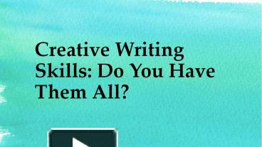 creative writing skills presentation | free to download