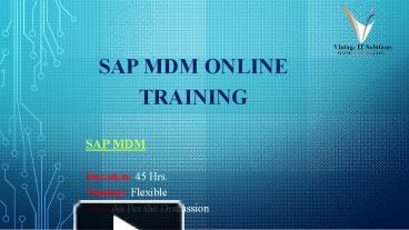PPT – SAP MDM Module Course Content | SAP MDM Training in Bangalore ...