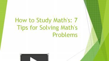 PPT – How to atudy maths PowerPoint presentation | free to download ...