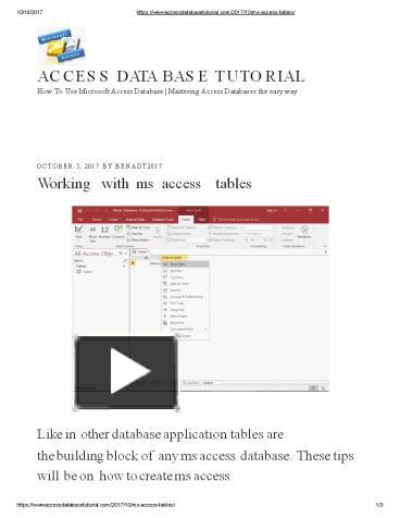 PPT – Working with ms access tables PowerPoint presentation | free to ...