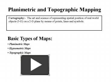 PPT – Planimetric and Topographic Mapping PowerPoint presentation ...