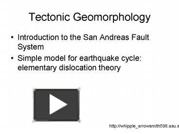 Tectonic Geomorphology presentation | free to view