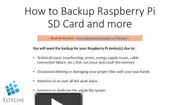 PPT – How to backup your Raspberry Pi PowerPoint presentation | free to ...