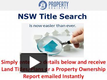 NSW Title Search presentation | free to download