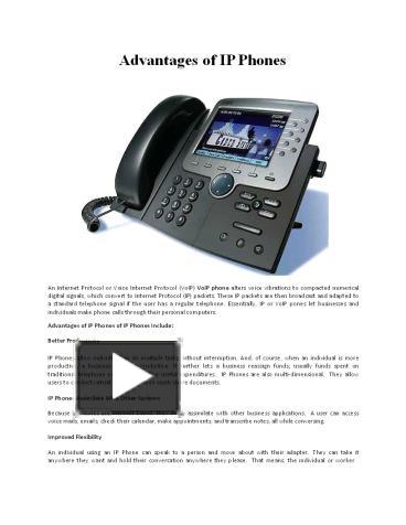 Advantages of IP Phones presentation | free to download