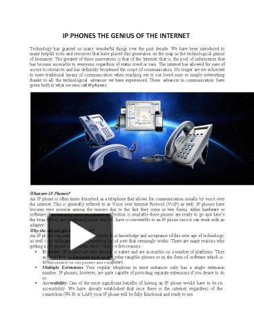 PPT – IP PHONES: THE GENIUS OF THE INTERNET PowerPoint presentation ...