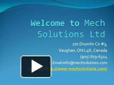 Mech Solutions Ltd - 3D Printing Toronto presentation | free to download