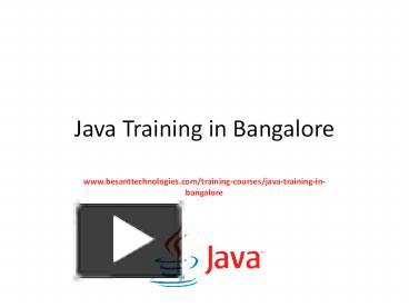 PPT – Java Training in Bangalore PowerPoint presentation | free to ...