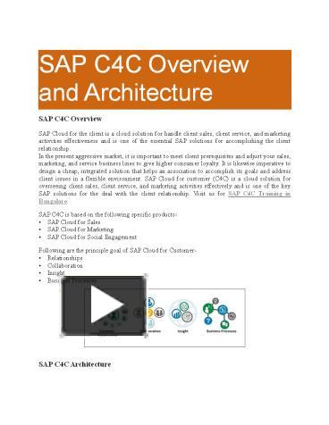 SAP C4C PPT presentation | free to download