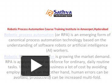 PPT – RPA course Training in Hyderabad PowerPoint presentation | free ...