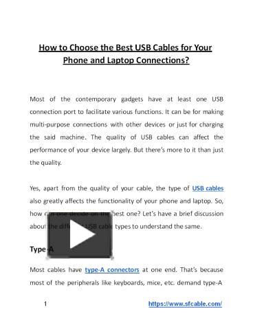How to Choose the Best USB Cables for Your Phone and Laptop Connections ...