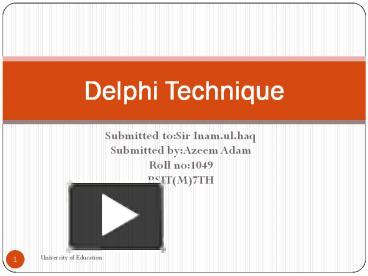 Delphi Technique presentation | free to download