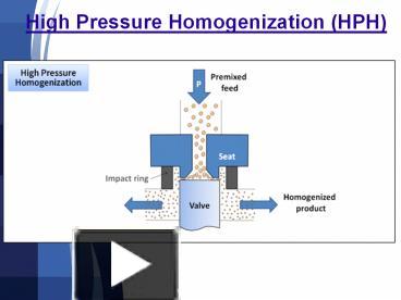 Effect of High Pressure Homogenization (HPH) presentation | free to ...