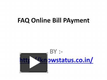 Check TANGEDCO Bill Status Online presentation | free to download