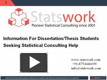 PPT – Information for dissertation/thesis students seeking statistical ...