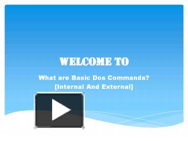 Basic Dos Commands presentation | free to download