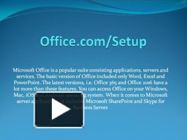PPT – Office.com/Setup – Office Setup Download, Install and Activation ...