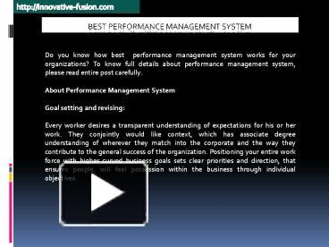 PPT – Know How Best Performance Management System Works? PowerPoint ...
