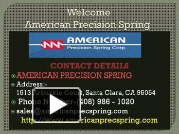 PPT – Torsion springs | American Precision Spring PowerPoint ...