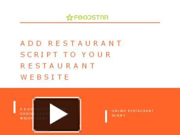 PPT – Add Restaurant Script To Your Restaurant Website PowerPoint ...