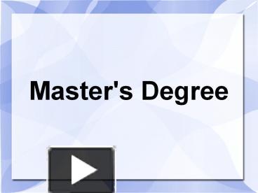 Master's Degree presentation | free to download