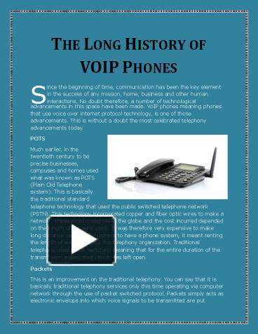 PPT – The Long History of VOIP Phones PowerPoint presentation | free to ...