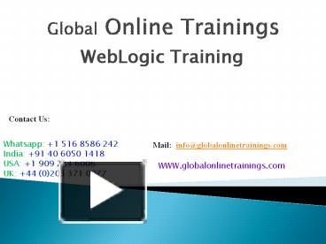 WebLogic Training | Oracle WebLogic Online Training - GOT (1 ...