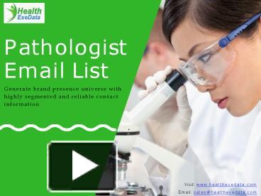 Pathologist Email List presentation | free to download