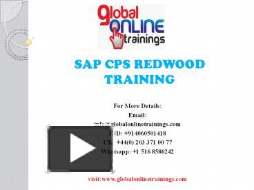 SAP CPS REDWOOD ONLINE TRAINING presentation | free to download
